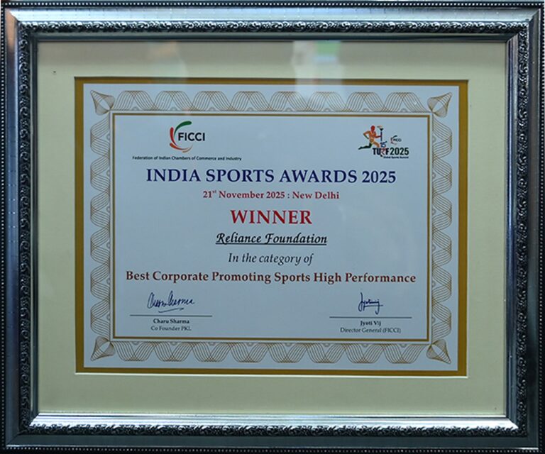 Reliance Foundation Wins Best Corporate Promoting Sports – High ...